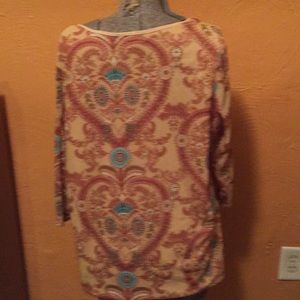 Elementz | Tops | Patterned 34 Length Peasant Shirt | Poshmark